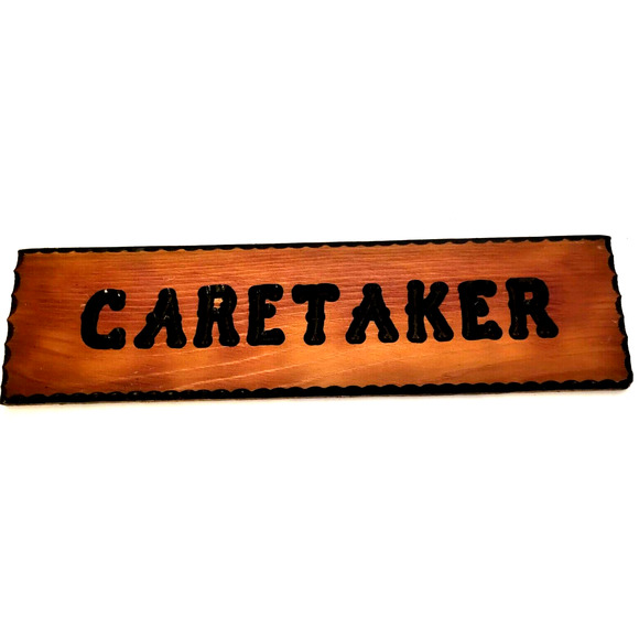 Handmade | Accents | Caretaker Rustic Carved Wood Plank Camp Sign 25x55 ...